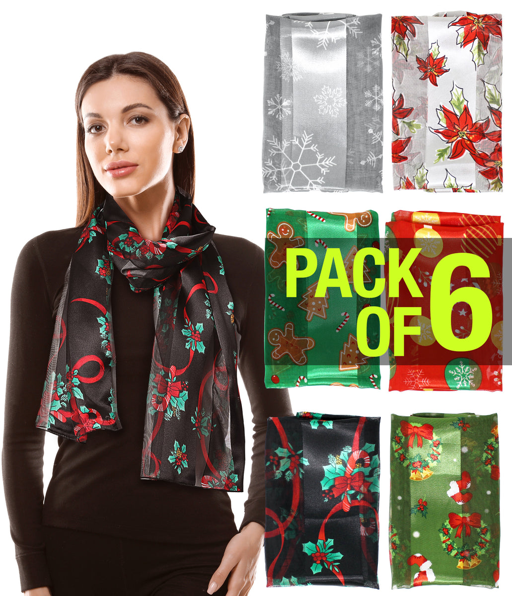 CBC Crown Holiday Year Around Scarf - 6 Pack - Christmas
